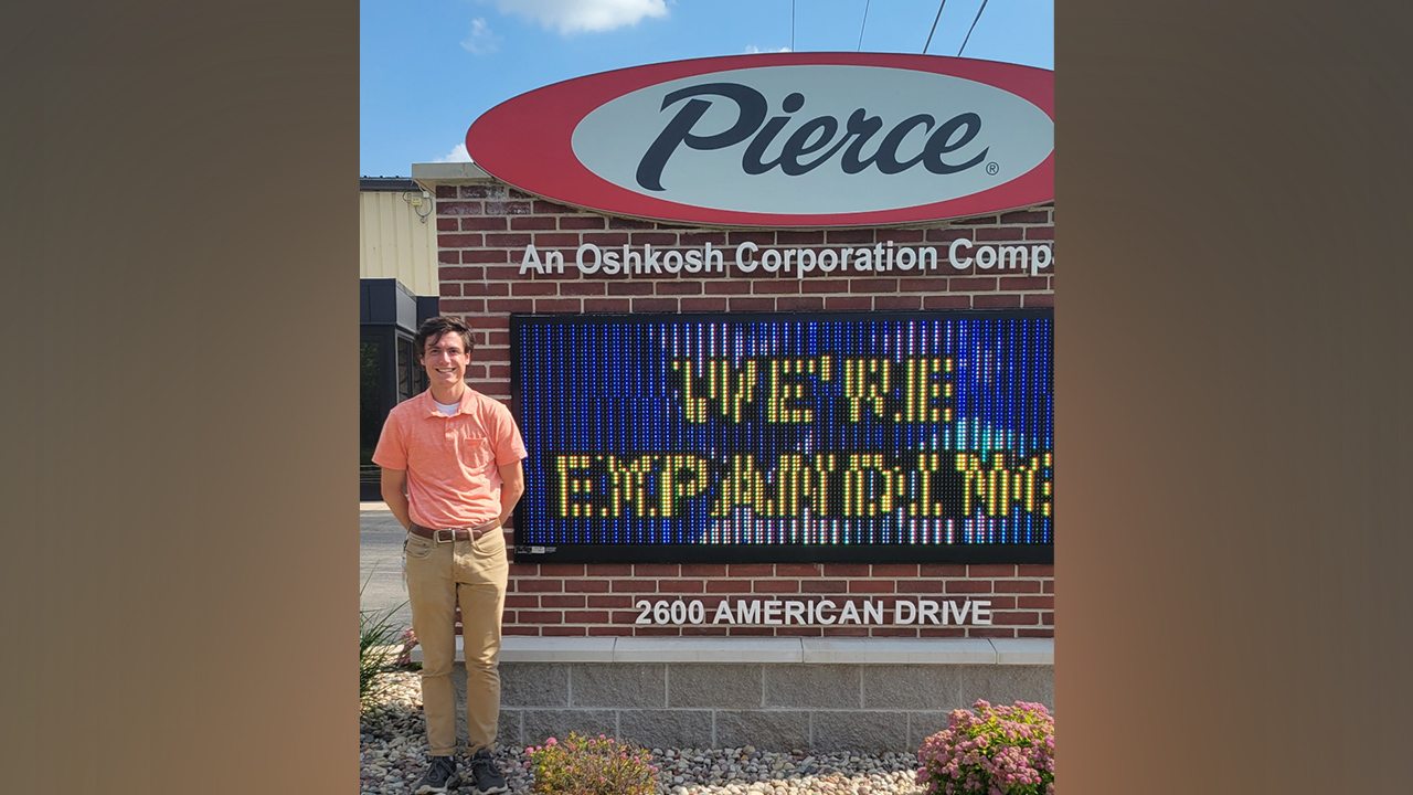 Christiansen gains knowledge on renewable resources at Pierce Manufacturing | UW-Platteville News